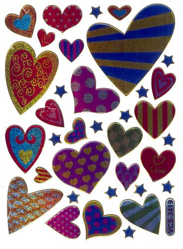 Ziersticker Moderne Herzen VCS - Bastelhuus Onlineshop